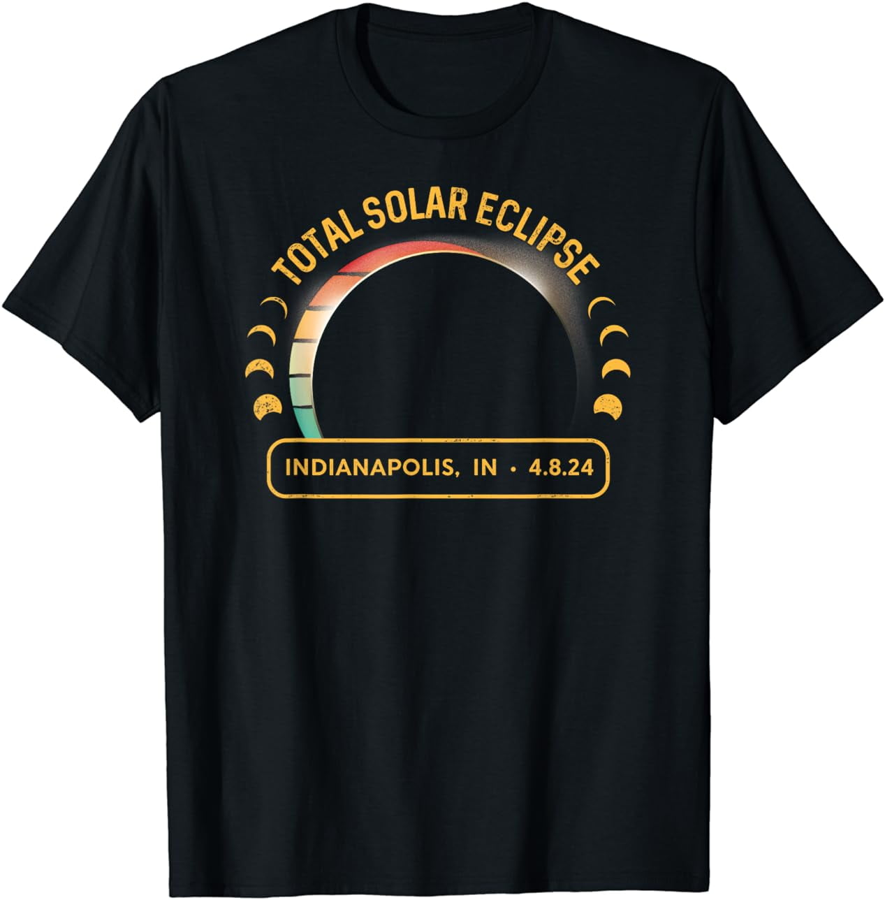 Retro Sunset Total Solar Eclipse Indianapolis Indiana T-Shirt - Walmart.com