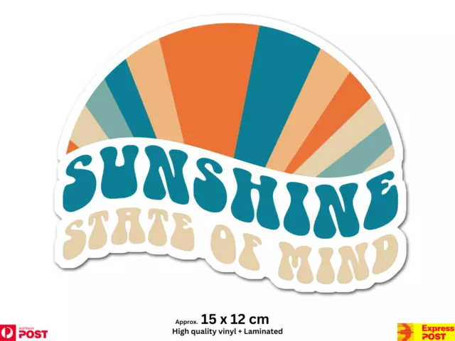 Retro Sunshine Stat Sticker Phone Decal Water Bottle Stickers Car ...