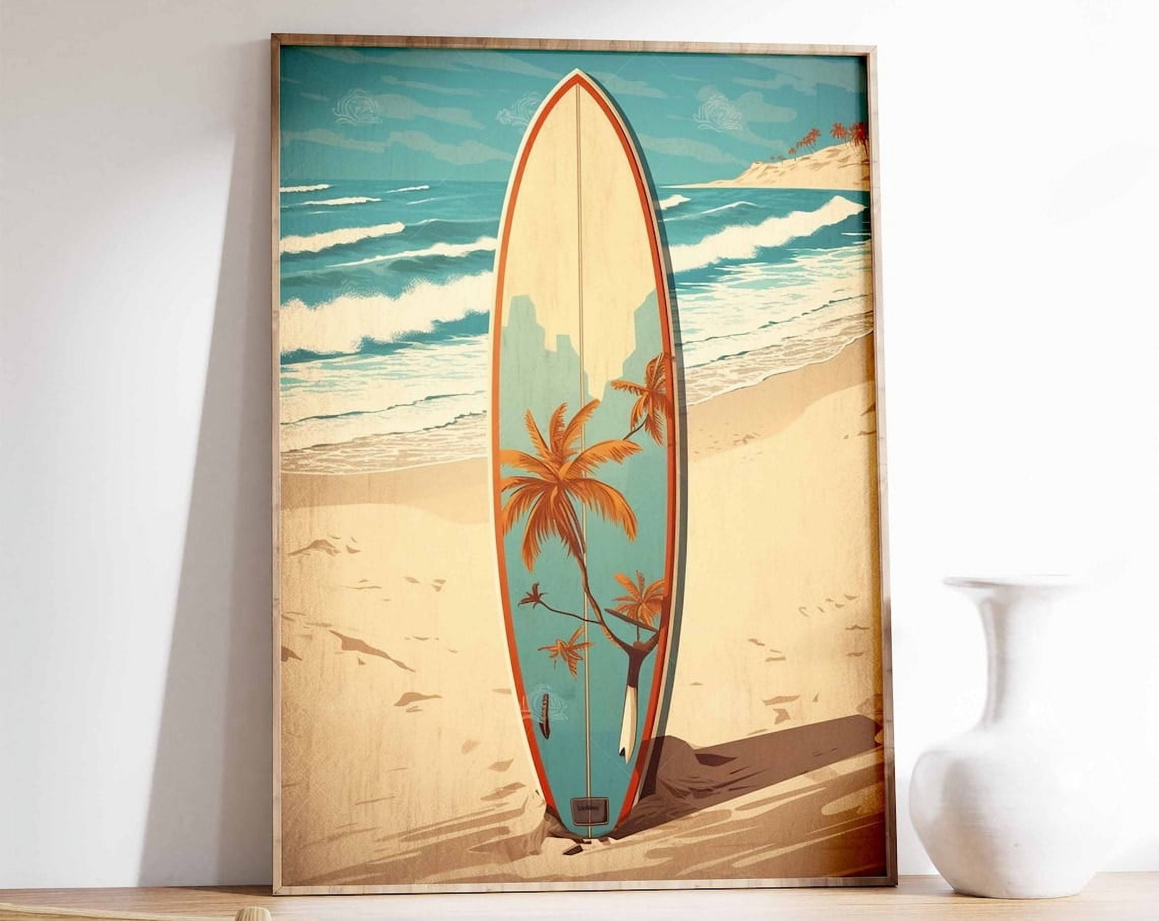Retro Surf Print, Surfing Poster, Vintage Surfing Decor, Beach Poster ...