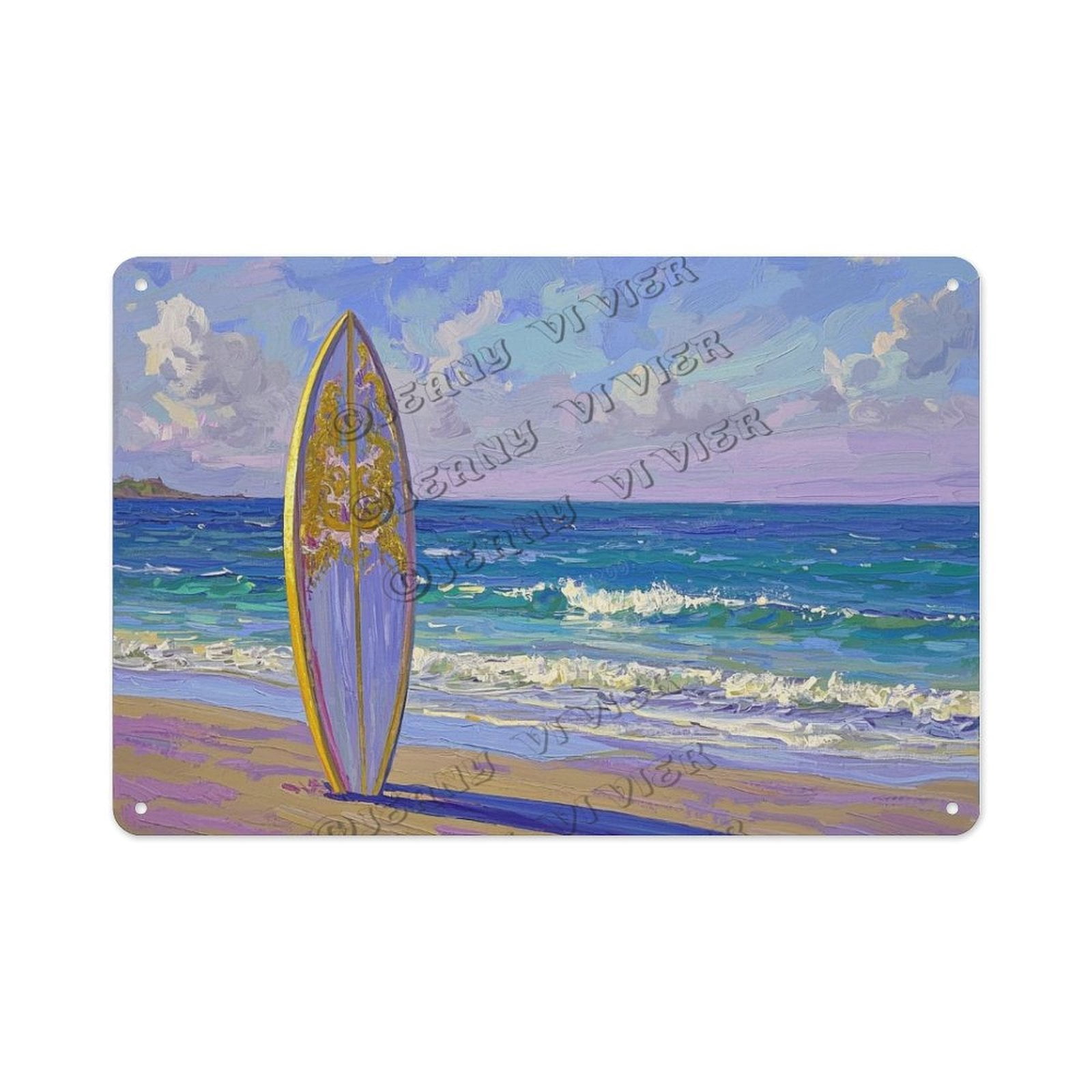 Retro Surfboard Wall Art – 8x12 Inch Tin Sign for Beach House, Living ...