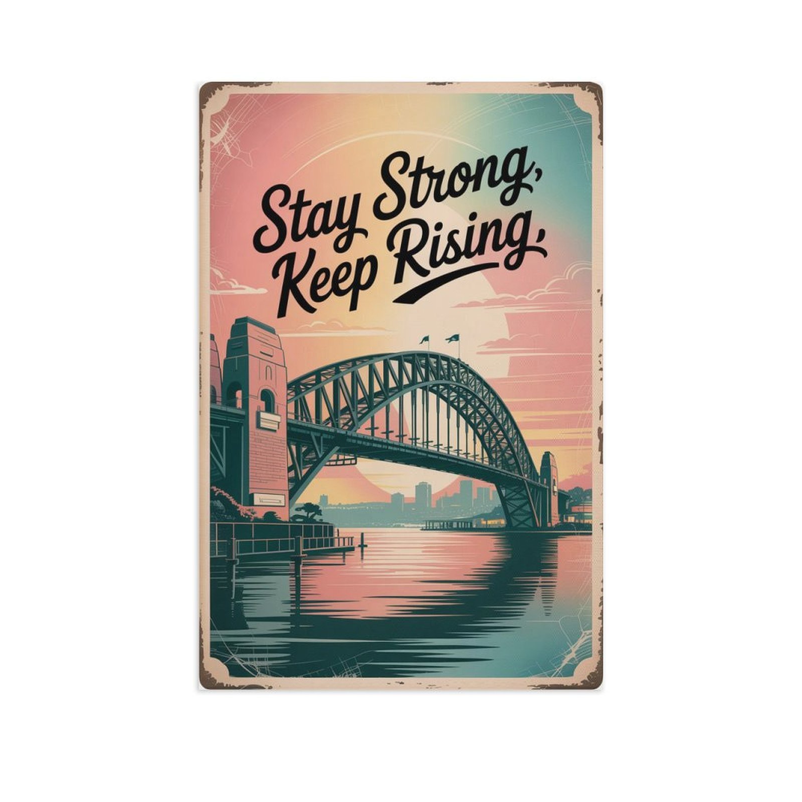 Retro Sydney Harbour Bridge Motivational Poster Inspirational Vintage ...