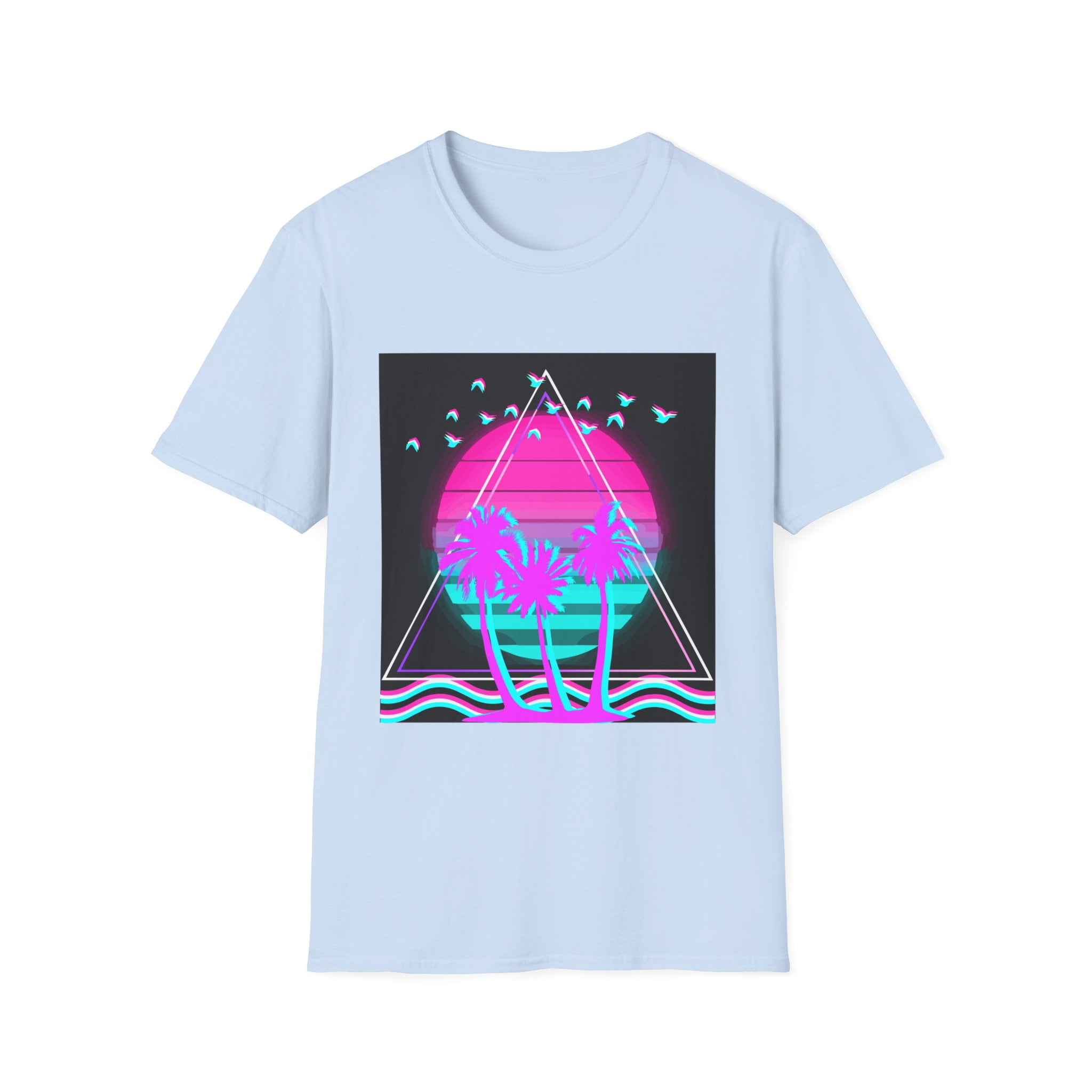 Retro Synthwave 80s Style Graphic Gift Vintage Sunset Palm Tree Dolphin ...