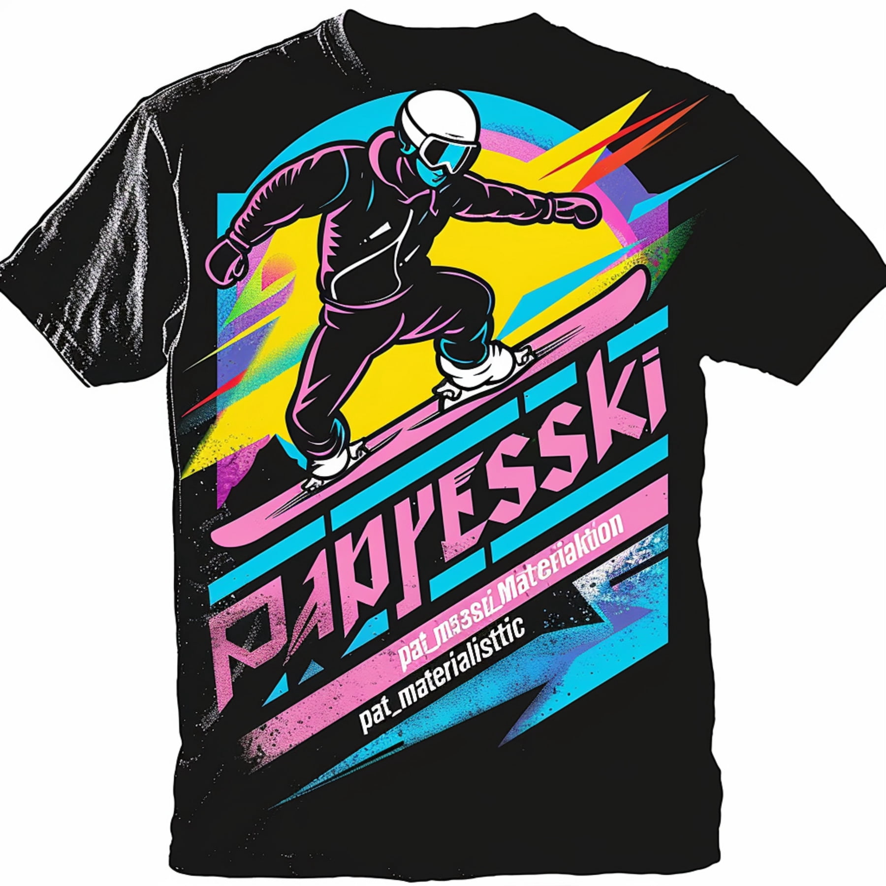 Retro Synthwave Ski Jump TShirt Vintage Skier Design Retrofuturistic ...