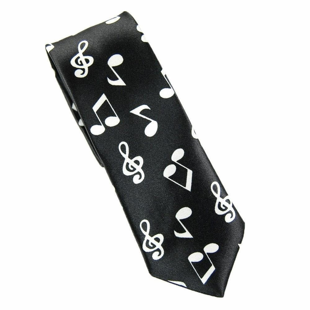 Retro TIE Black White MUSIC NOTES Slim Unisex necktie USA - New with ...