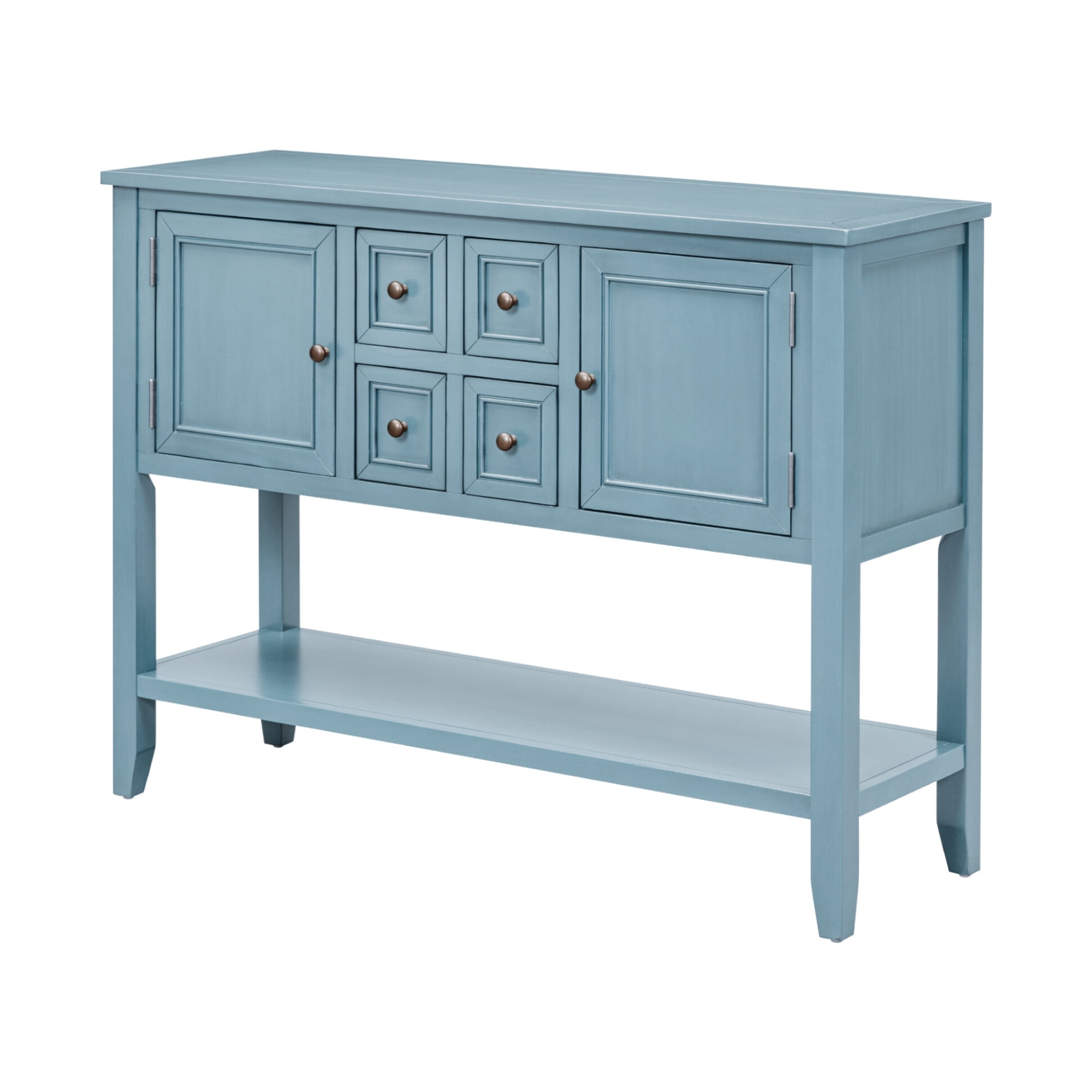 Retro TV Stand, Storage Vintage Console Table with Drawers and Cabinet ...