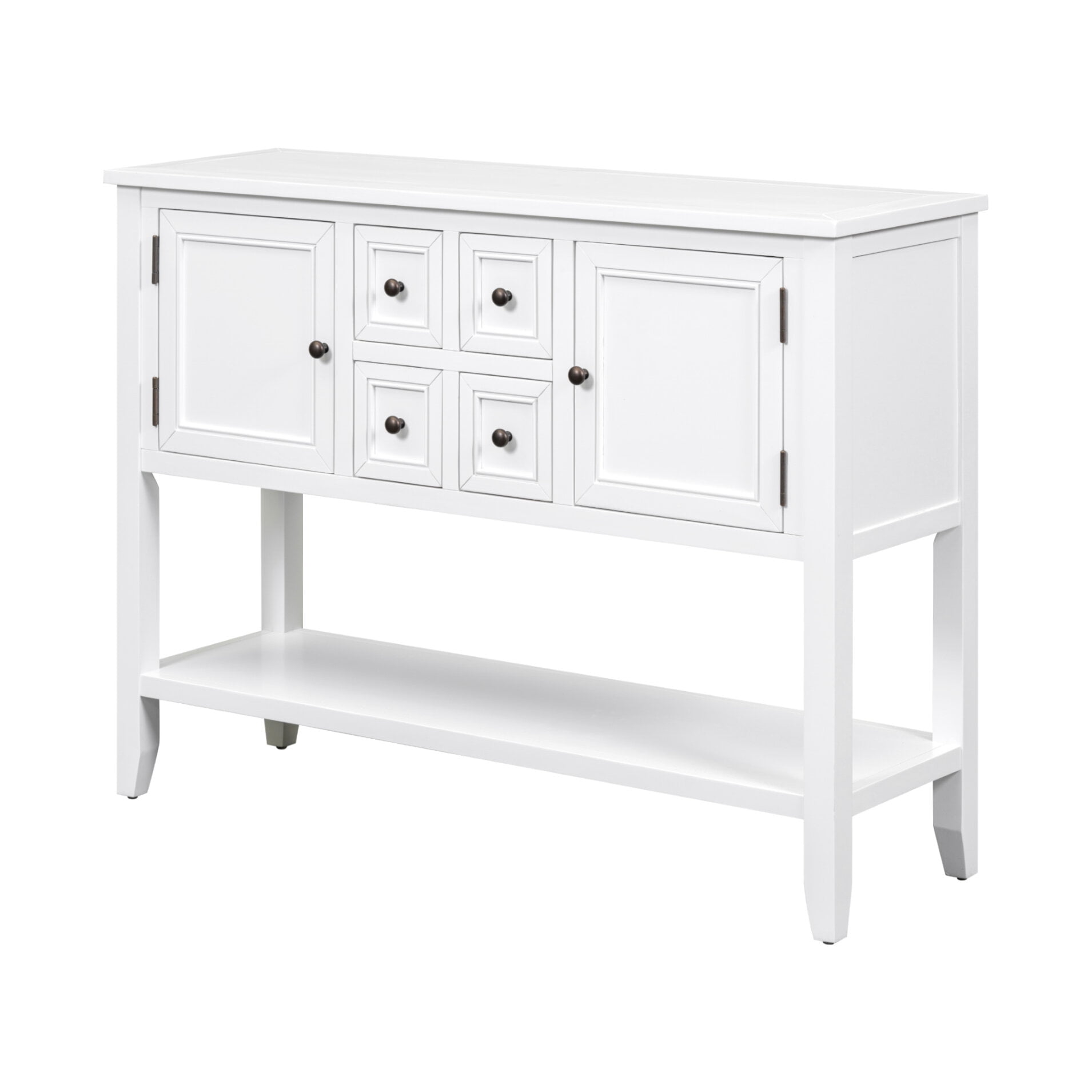 Retro TV Stand, Storage Vintage Console Table with Drawers and Cabinet ...