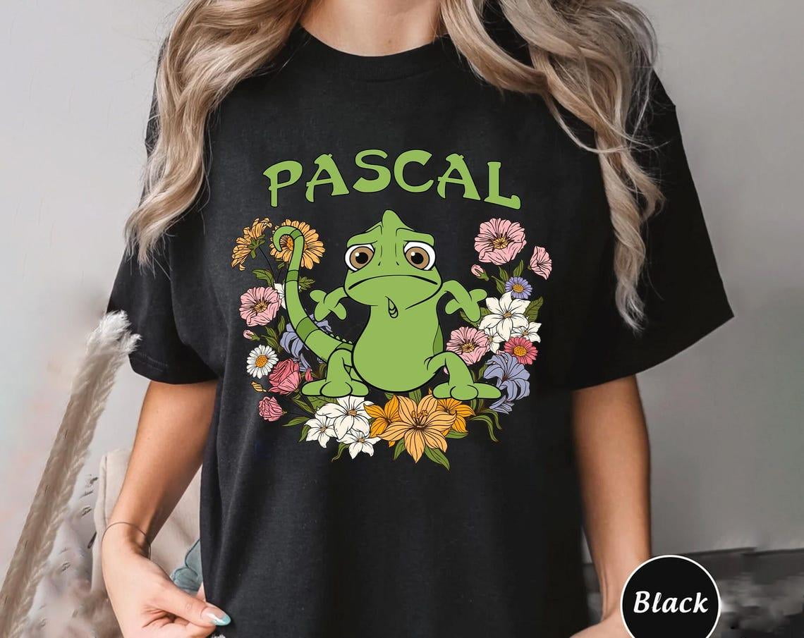 Retro Tangled Pascal Shirt, Floral Rapunzel Family Shirts, Magic ...