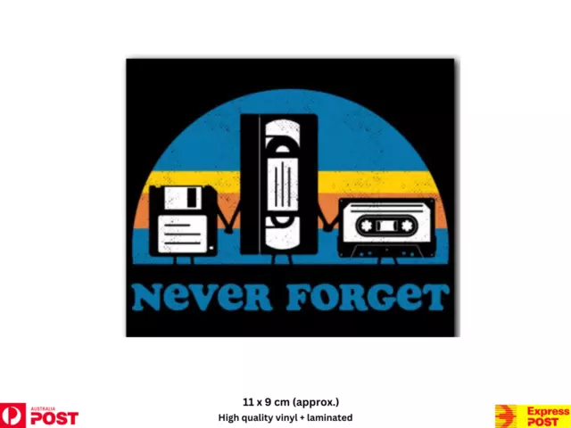 Retro Tapes Laptop Never Forget Sticker Phone Decal Water Bottle ...