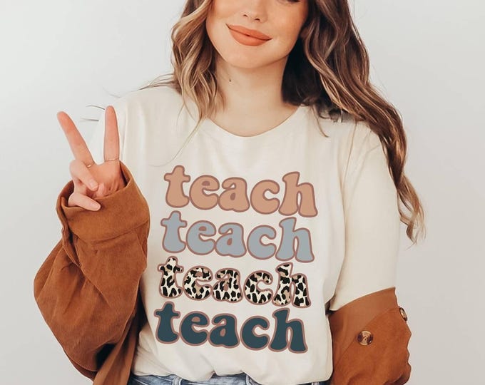 Retro Teacher Shirt, Vitage Teach TShirt, Boho Teaching T Shirt ...
