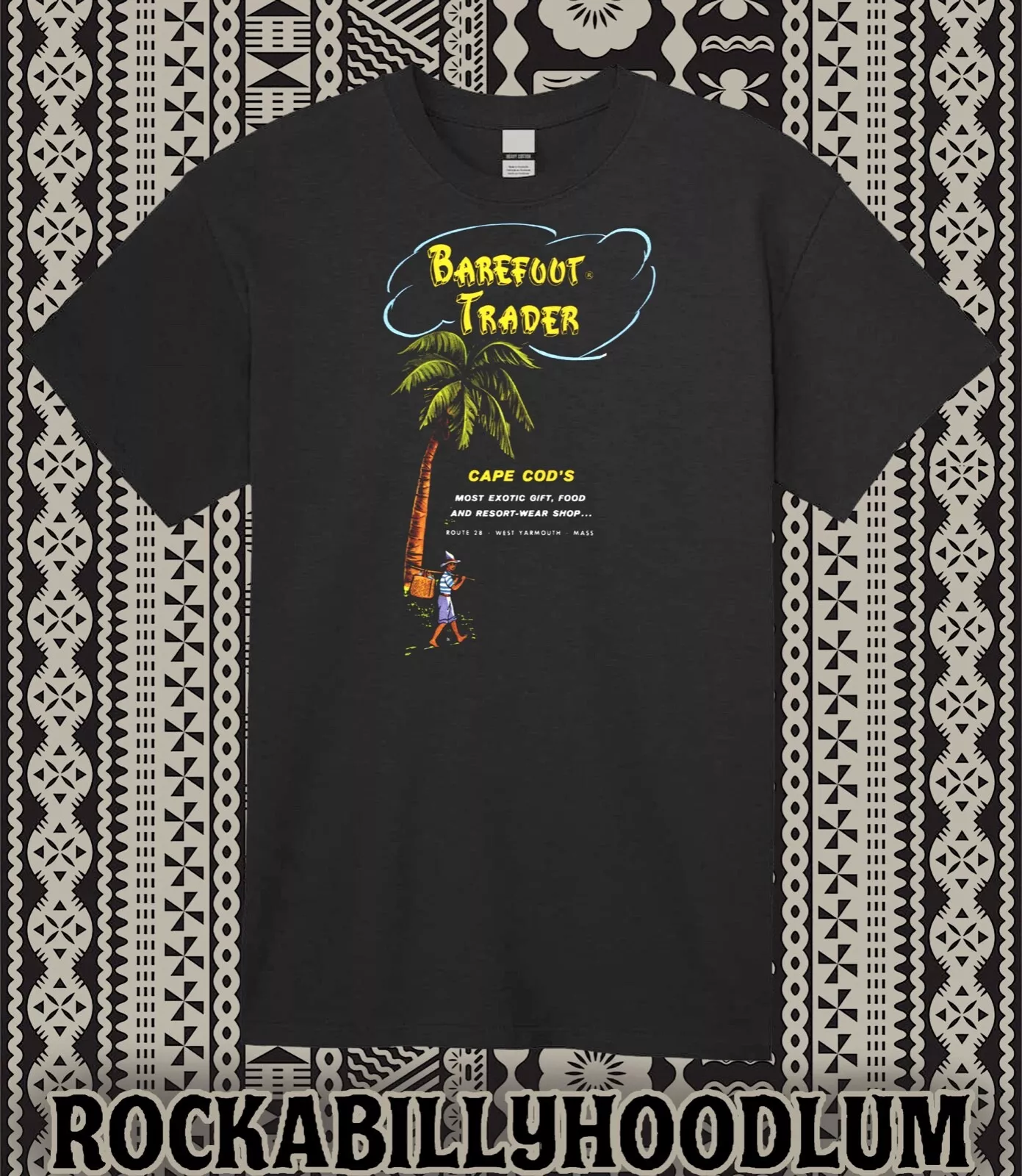 Retro Tee T Shirt Tiki Bar Restaurant Barefoot Trader Cape Cod Mass ...