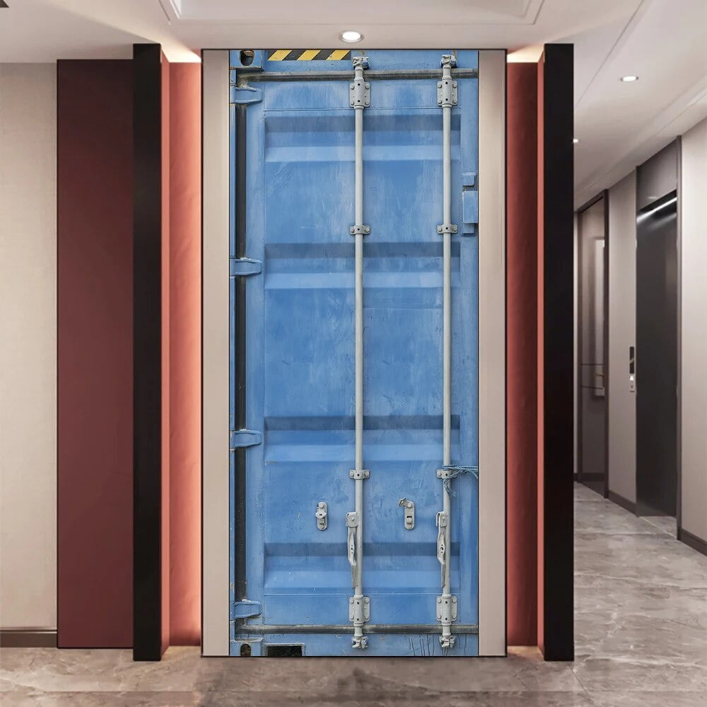 Retro Telephone Booth Door Sticker Bookcase Wine Cabinet Container ...