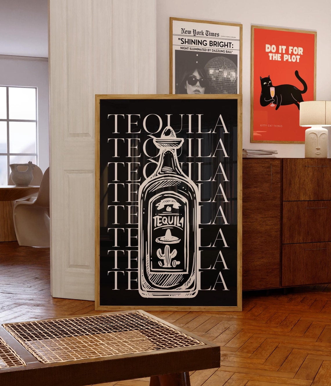 Retro Tequila Poster-Aesthetic Girly Bar Cart Art-Preppy Posters-Trendy ...
