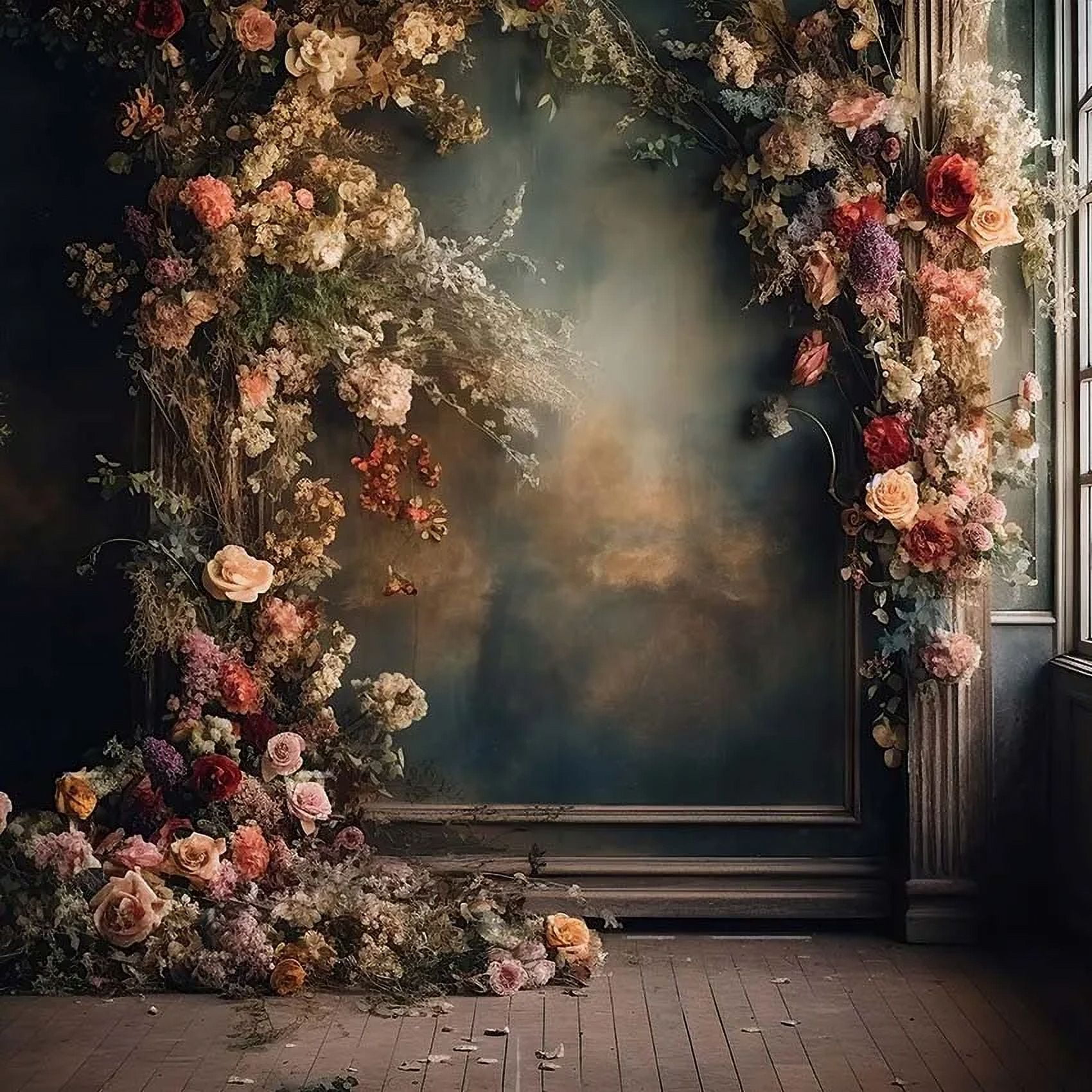 Retro Texture Wall Floral Adult Birthday Wedding Maternity Portrait r ...