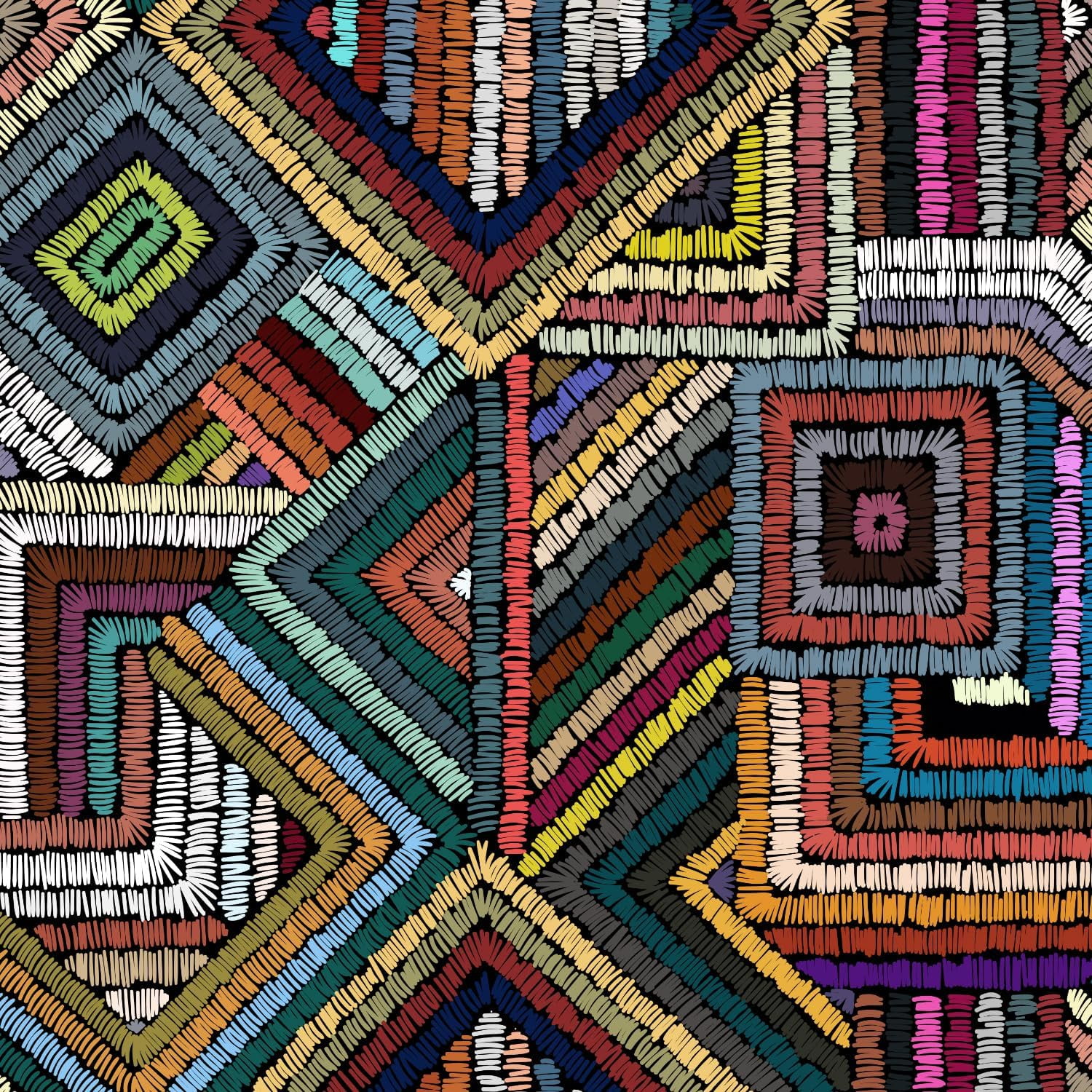 Retro Textured Peel and Stick Wallpaper Geometric Patchwork color ...