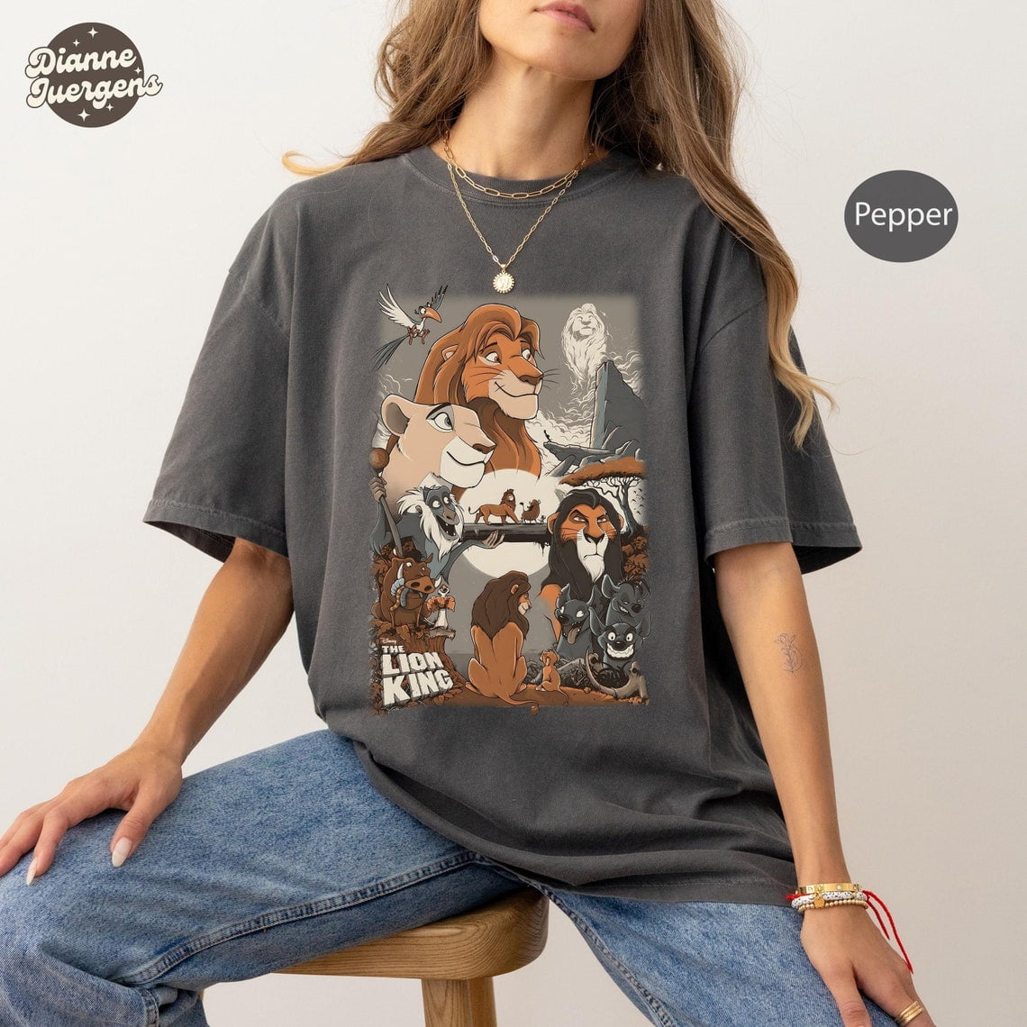 Retro The Lion King Group Characters Comfort Colors Shirt, Mufasa Simba Timon Pumbaa, Family ...