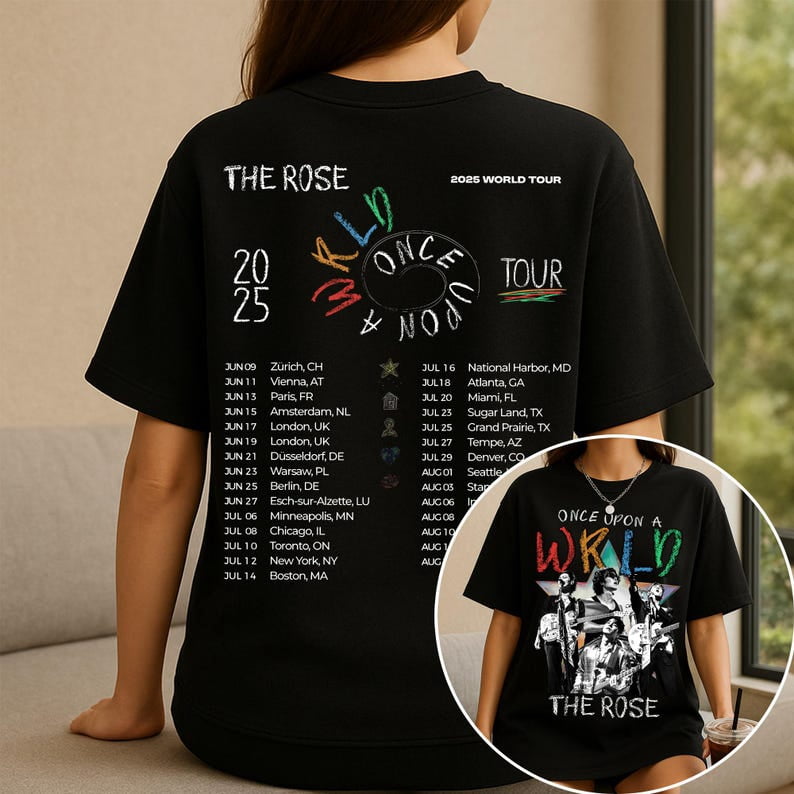 Retro The Rose Kpop T-shirt, The Rose Once Upon AWRLD Tour 2025 Shirt ...
