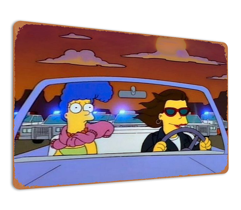 Retro The Simpsons Metal Tin Sign Marge On The Lam Wall Decor Gift For ...