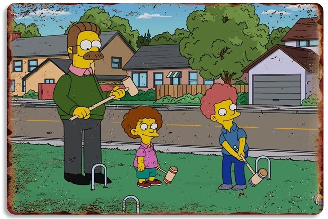 Retro The Simpsons Metal Tin Sign Poster Wall Decor Gift For Bathroom ...