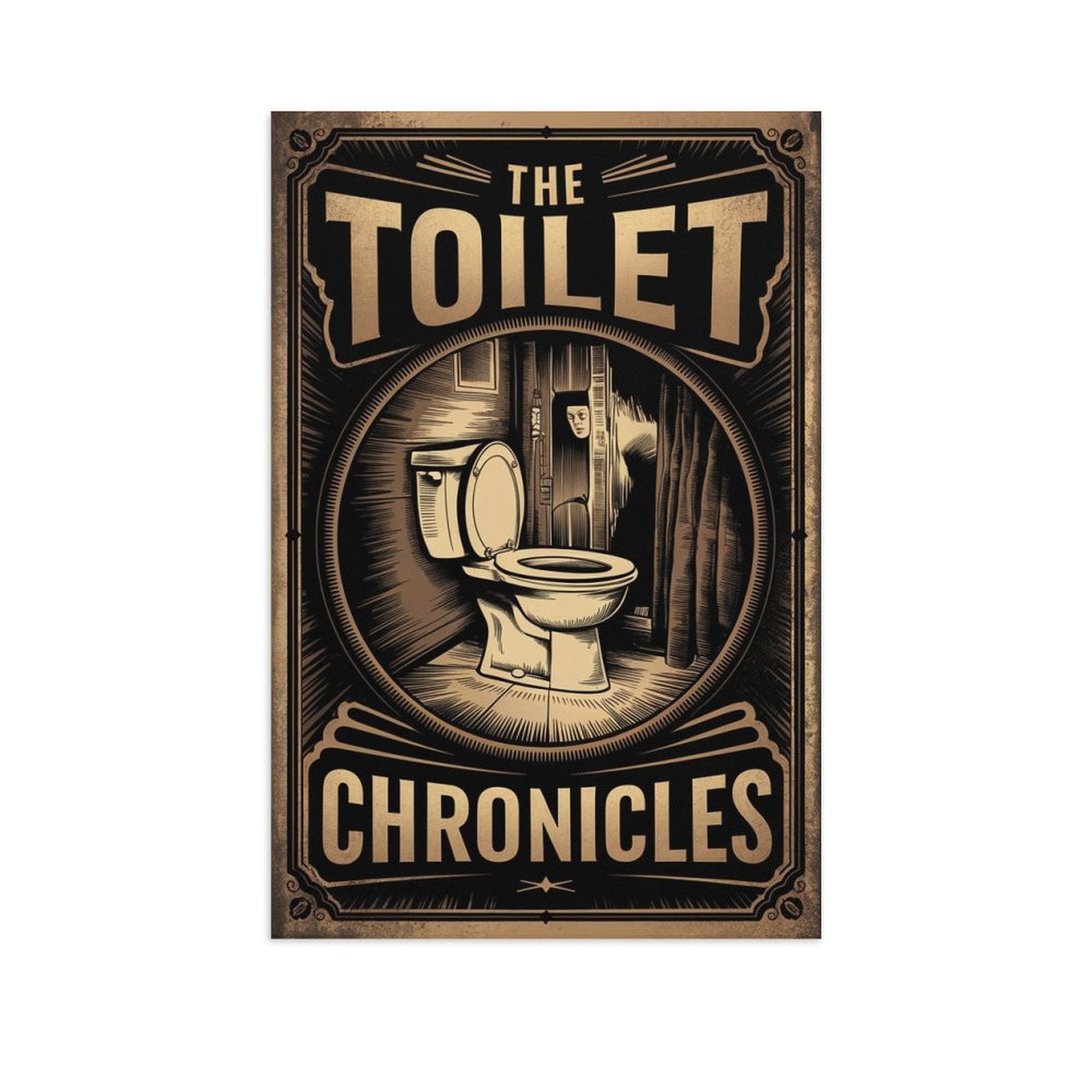 Retro The Toilet Chronicles Poster with Old Book Cover Aesthetic ...