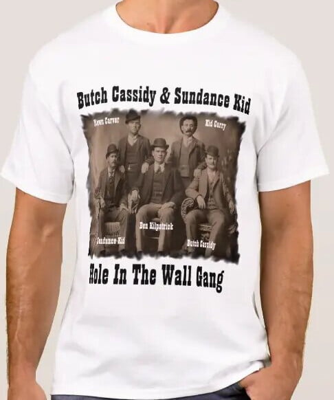 Retro The Wild Bunch T-Shirt Butch Cassidy & Sundance Kid Hole in the ...