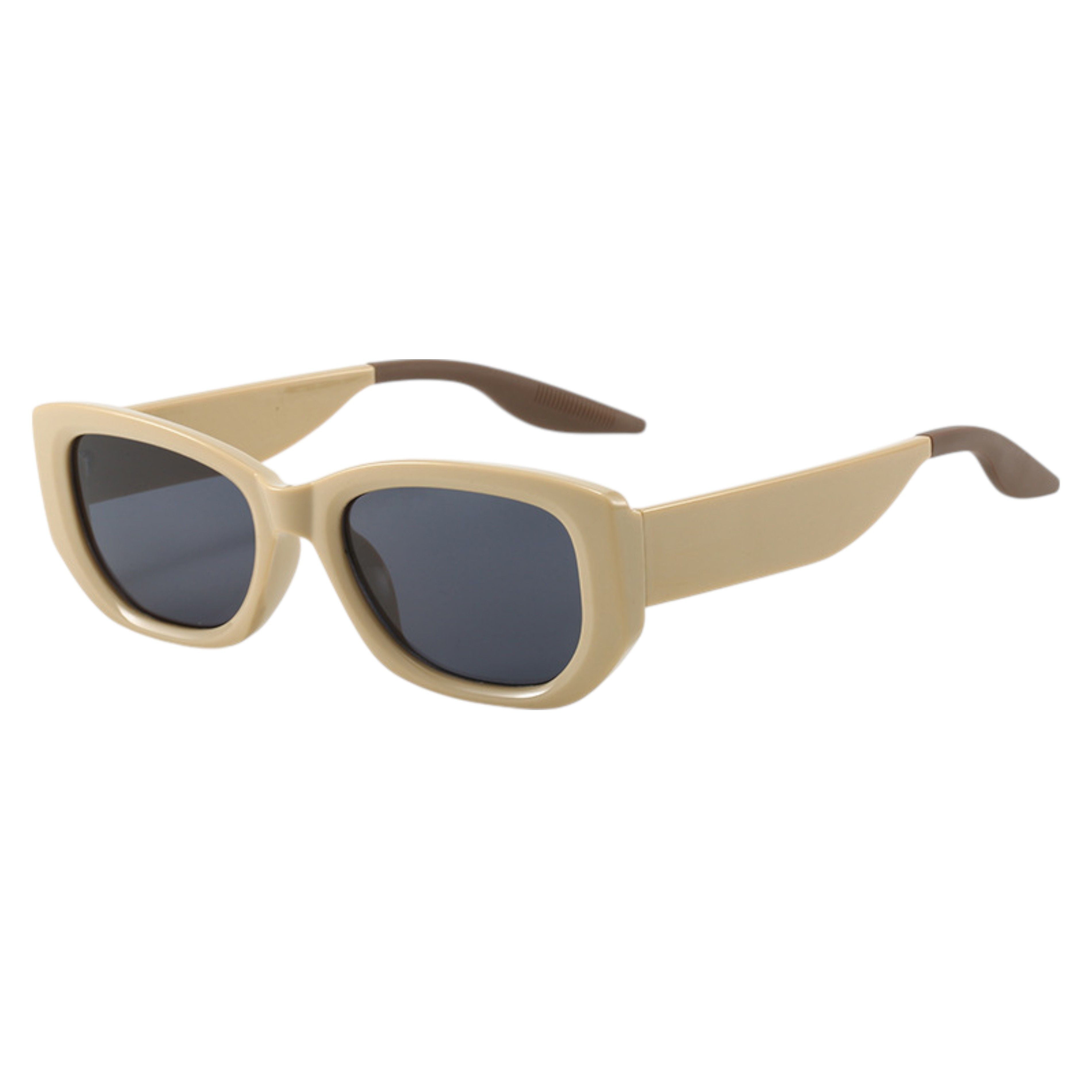 Retro Thick Frame Cat Eye Sunglasses with Contrasting Arms and UV400 ...
