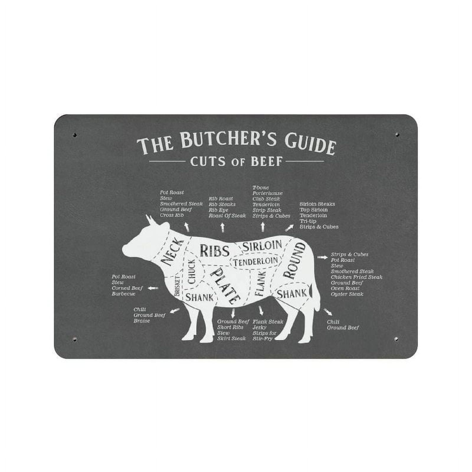 Retro Thick Metal Tin Sign-Beef Cuts, Butcher Poster, Butcher Guide ...