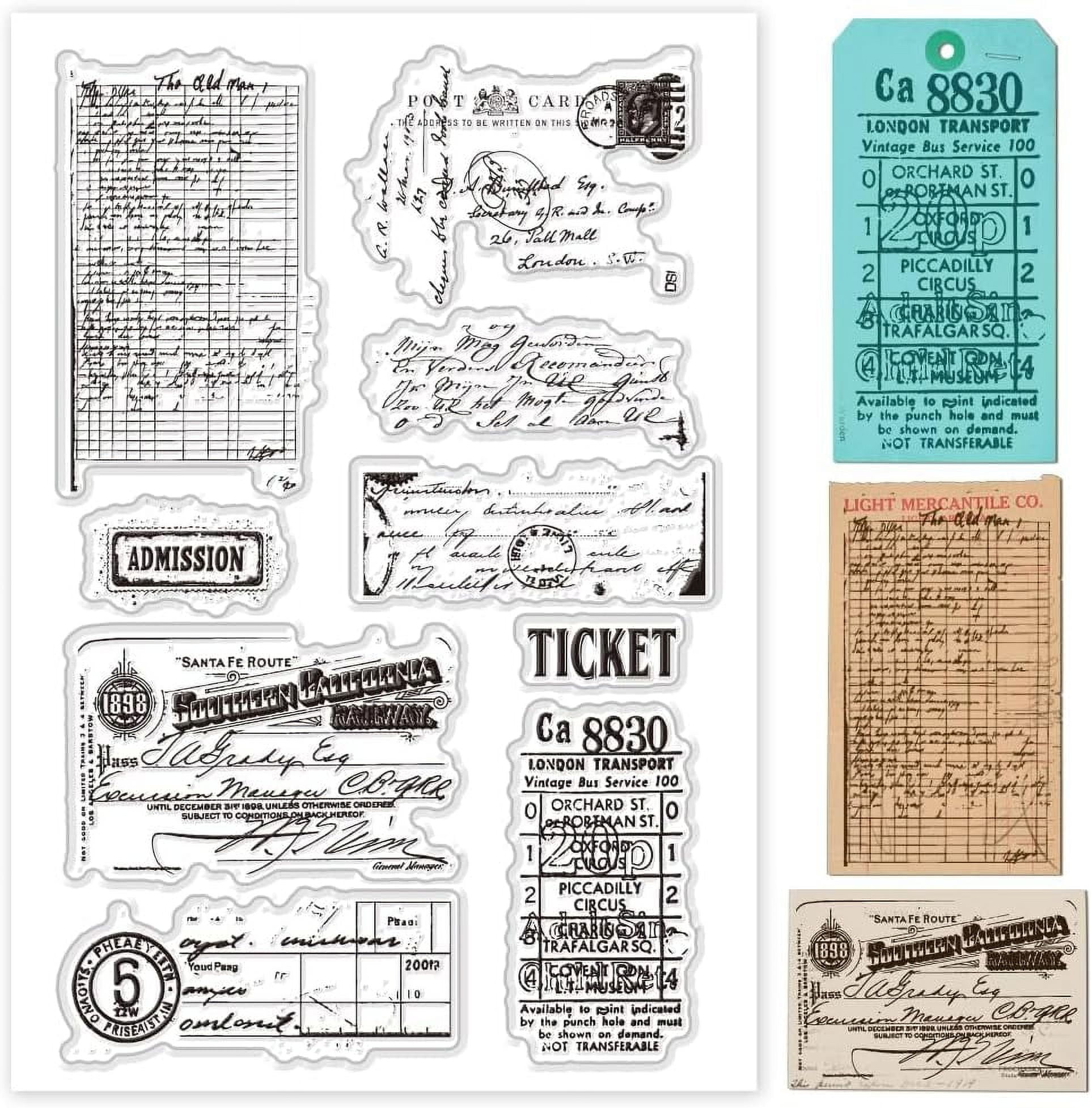 Retro Ticket Clear Stamps for Card Making Ticket Texture Clear Silicone ...
