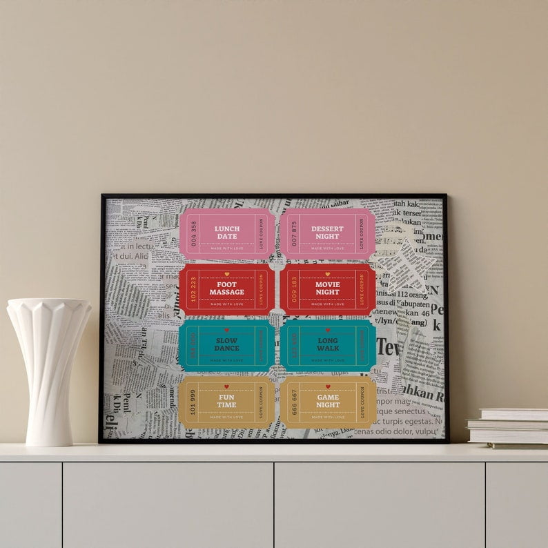 Retro Ticket Poster | Aesthetic College Room Decor | Preppy Trendy Wall ...