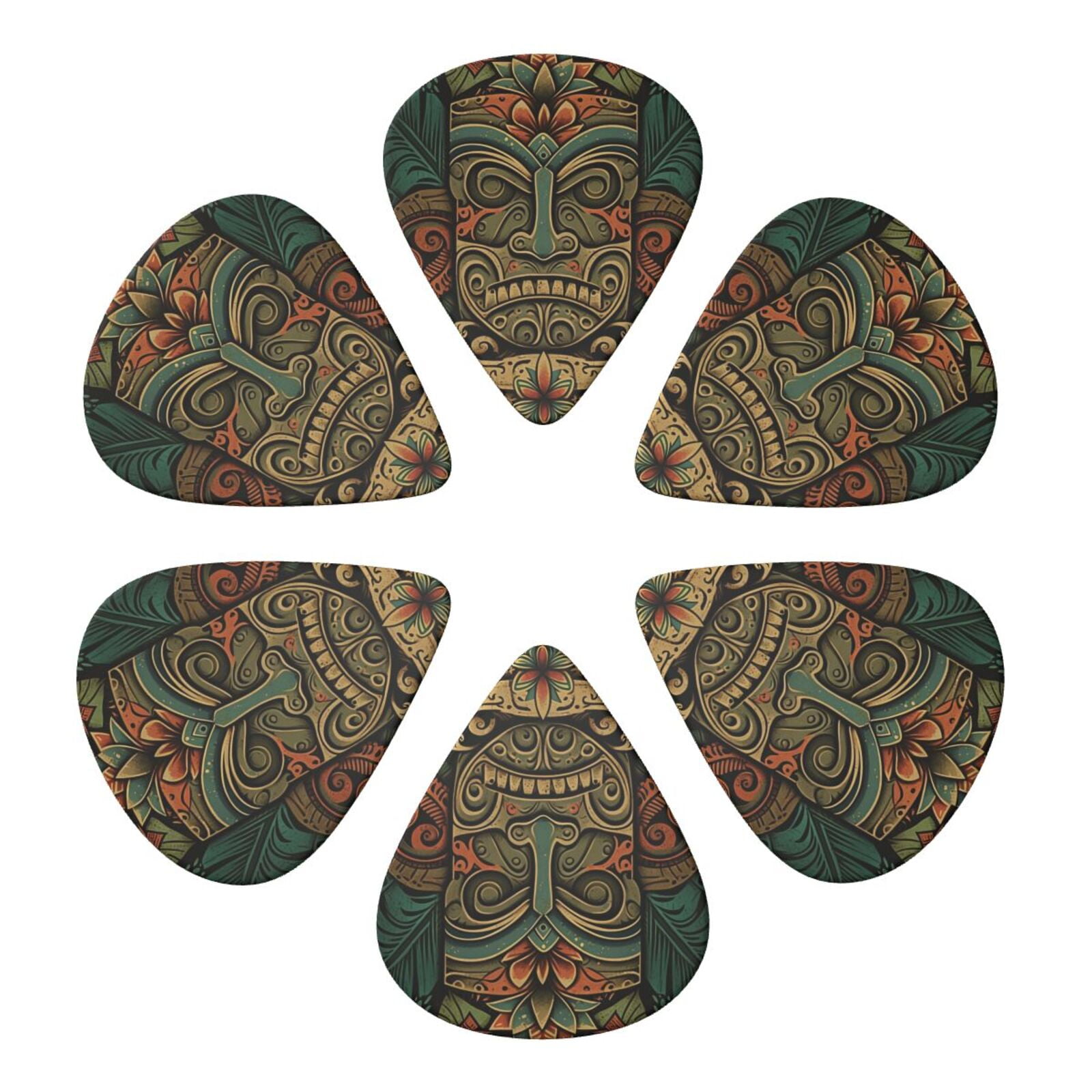 Retro Tiki Tribal Hawaiian Vintage Guitar Pick 6 Pack for Bass Acoustic ...