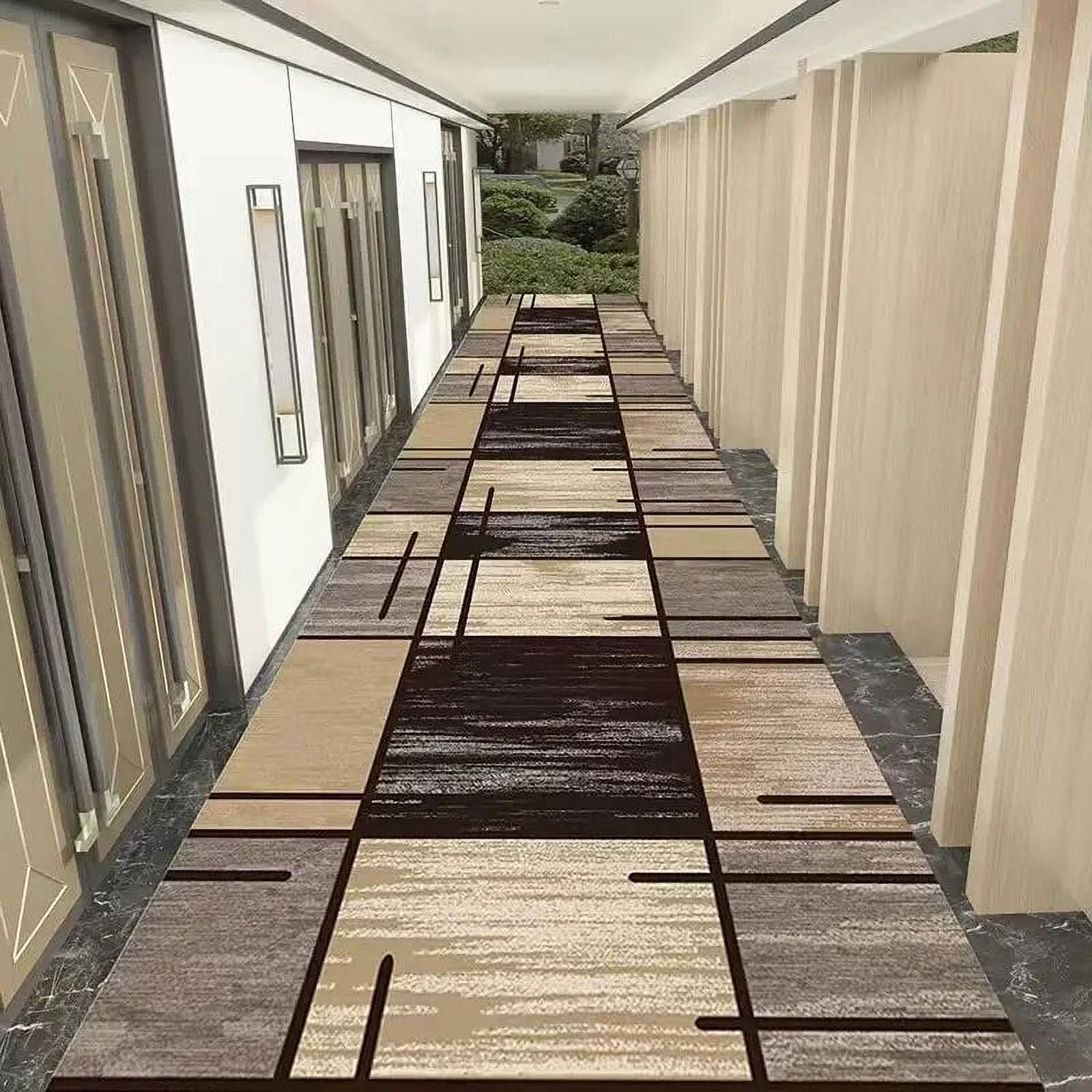 Retro Tile Home Long Corridor Carpet Runner Customizable Hallway Decor ...