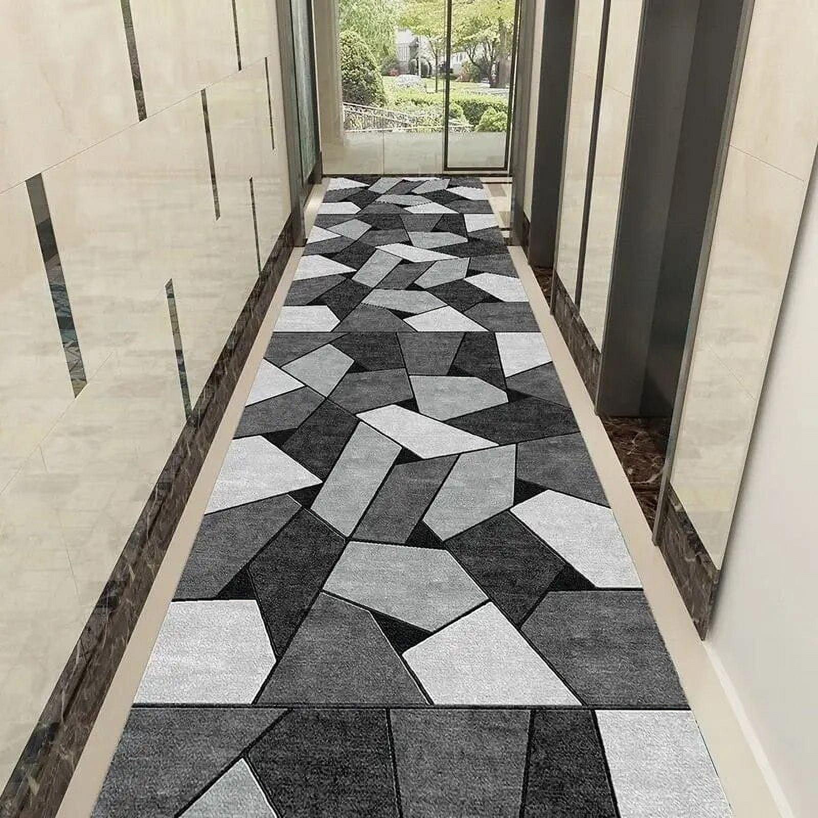 Retro Tile Home Long Corridor Carpet Runner Customizable Hallway Decor ...