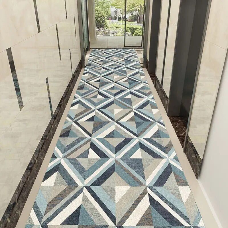 Retro Tile Home Long Corridor Carpet Runner Customizable Hallway Decor ...