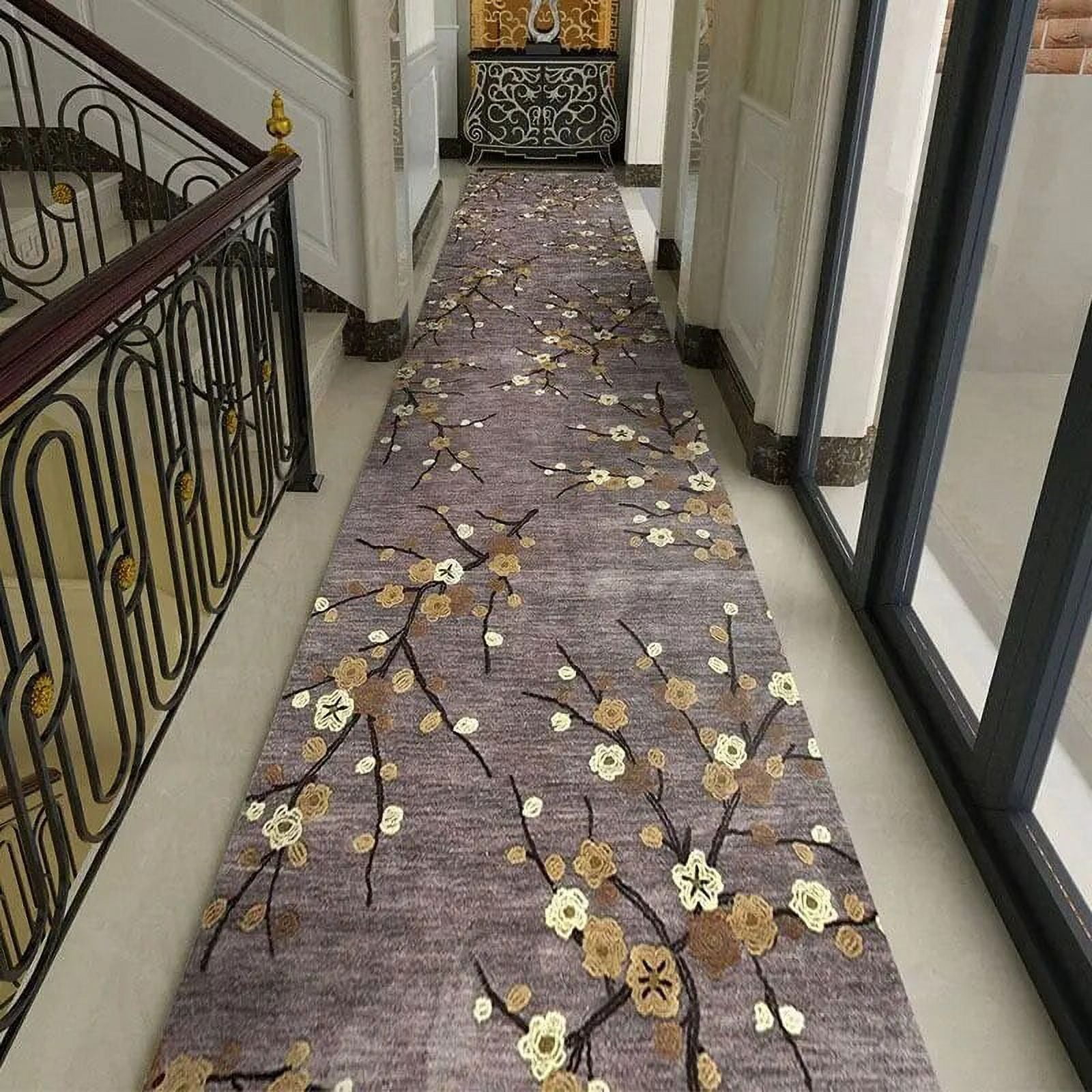 Retro Tile Home Long Corridor Carpet Runner Customizable Hallway Decor ...
