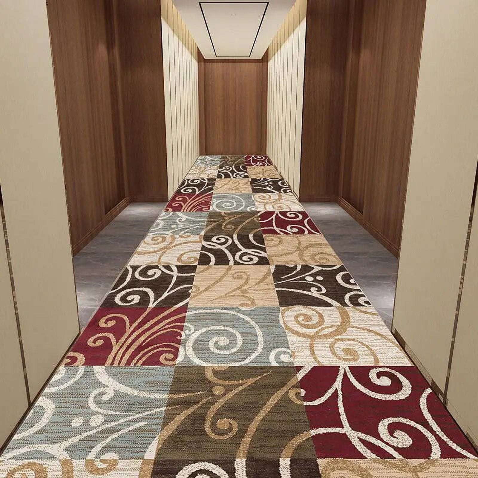 Retro Tile Home Long Corridor Carpet Runner Customizable Hallway Decor ...
