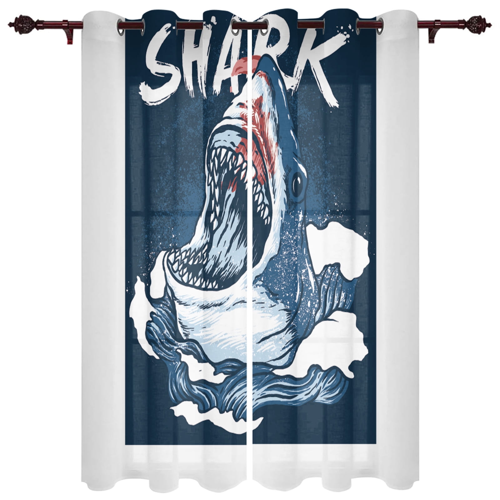 Retro Tin Logo - As s Aim At Closed Beaches Window Curtains Living Room ...