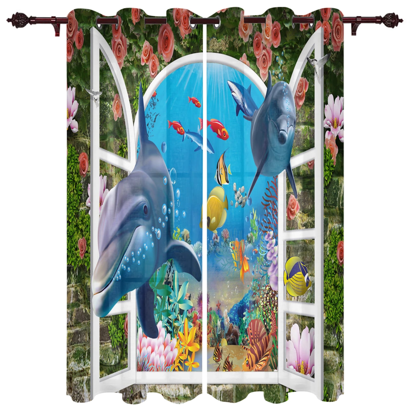 Retro Tin Logo - As s Aim At Closed Beaches Window Curtains Living Room ...