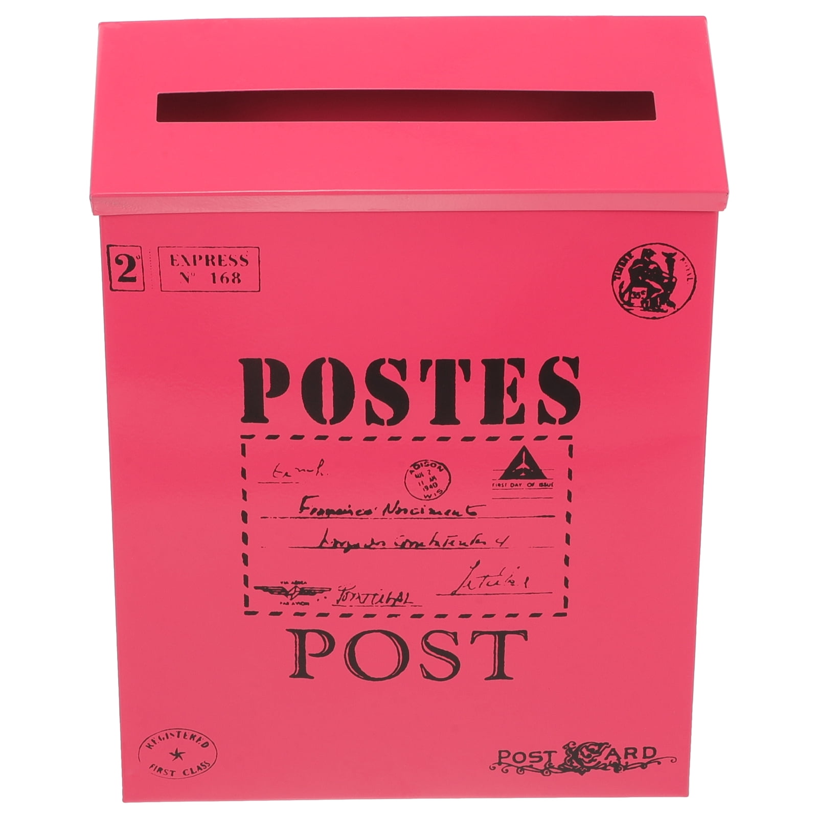 Retro Tin Mailbox Wall Mounted Mailboxes for outside House Iron Post ...