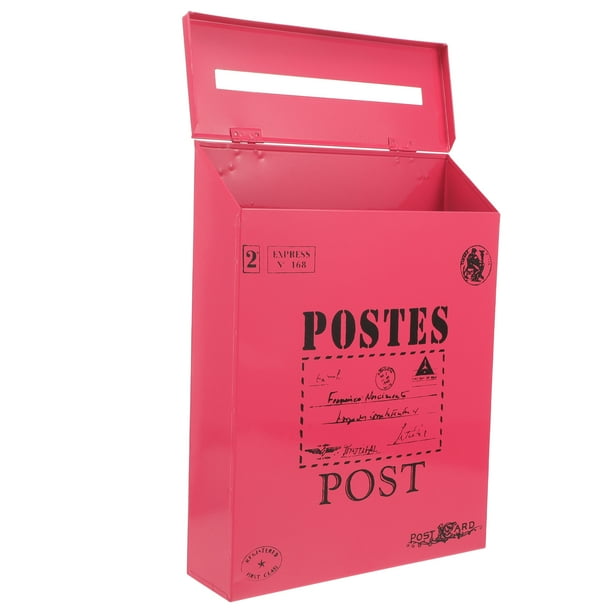 Retro Tin Mailbox Wall-mounted Post Bin Security Iron Office - Walmart ...