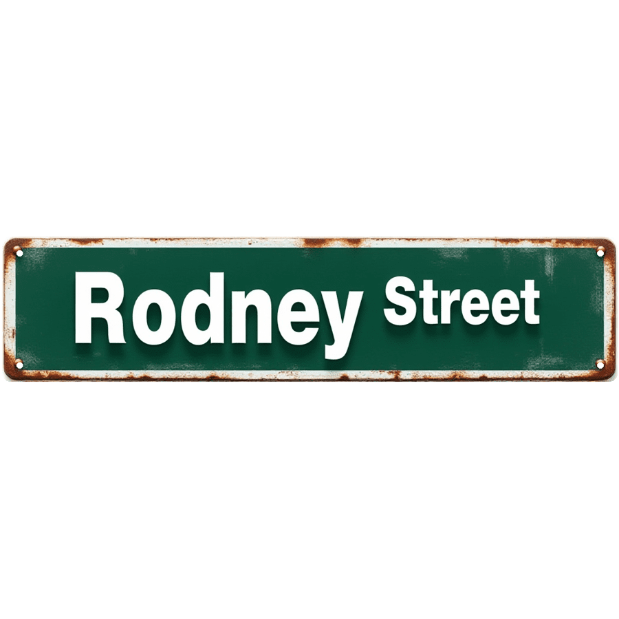 Retro Tin Sign 16*4 Inch Rodney Street Sign - For Garage, Movie Room ...