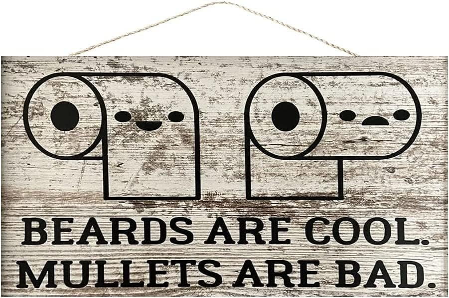 Retro Tin Sign Beards are Cool Mullets Bad Toilet Paper Rustic Wall ...