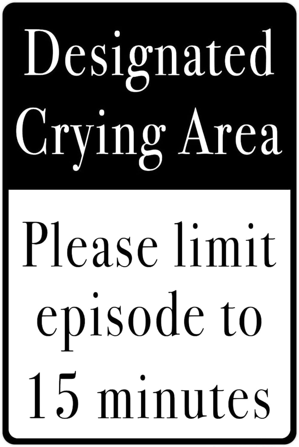 Retro Tin Sign De Ated Crying Area Poster 12x8Inches - Walmart.com