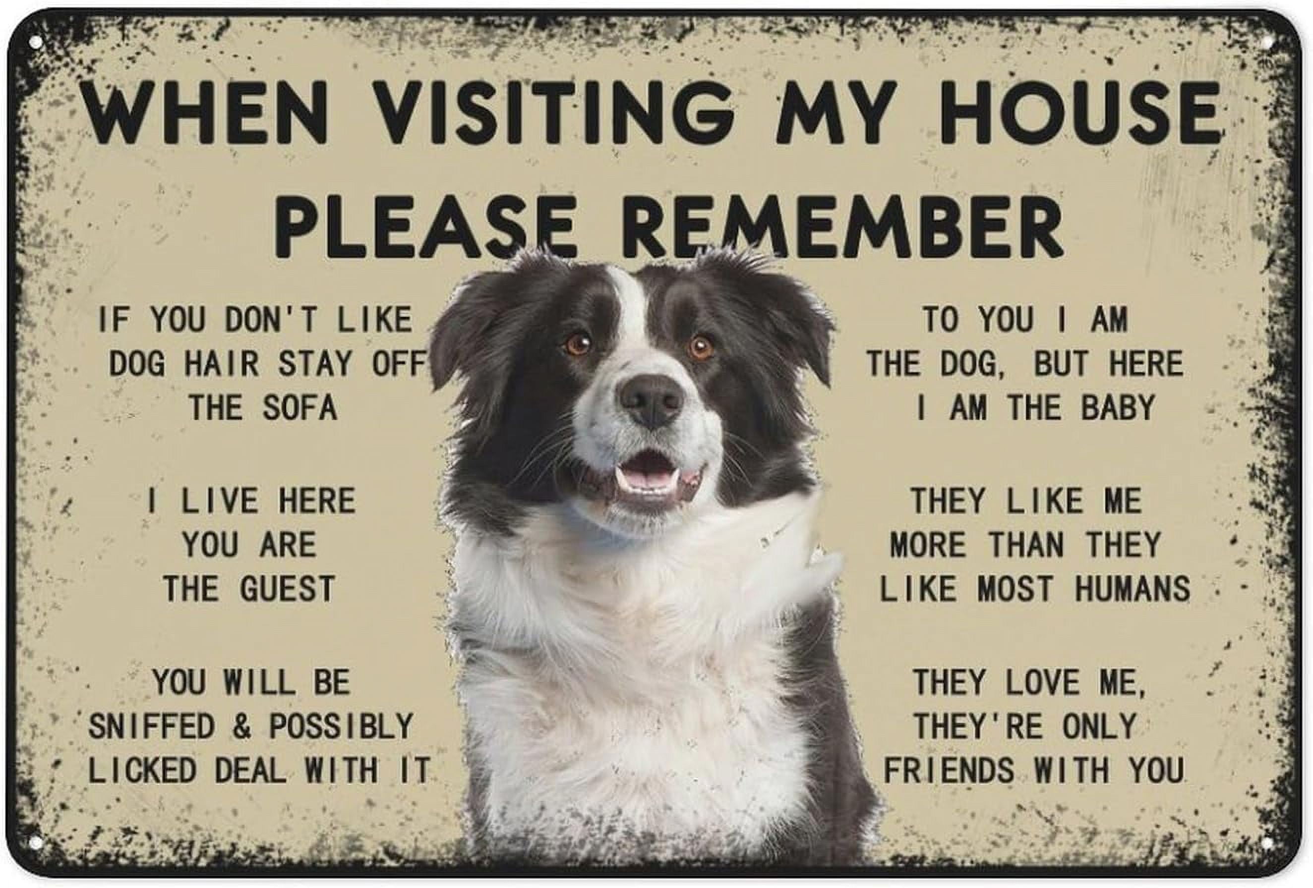Retro Tin Sign Dog When You Visiting Our House Please Remember Dog ...