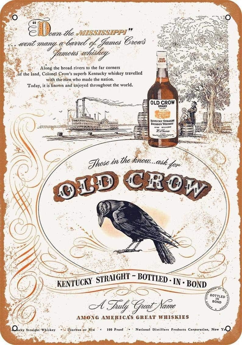 Retro Tin Sign Old Crow Whiskey And Poster 12x8Inches - Walmart.com