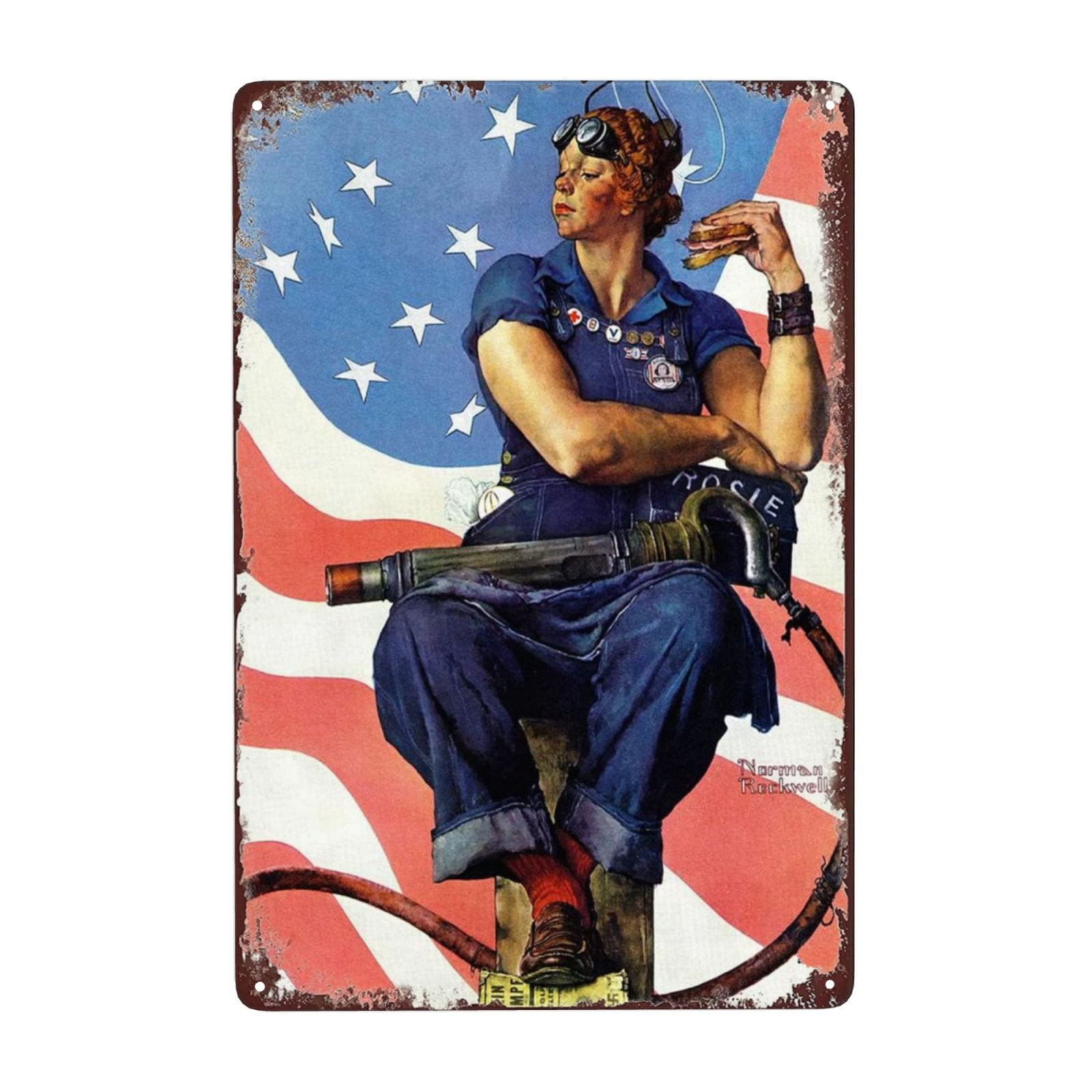 Retro Tin Signs Rosie The Riveter Norman Rockwell Vintage Metal Signs ...