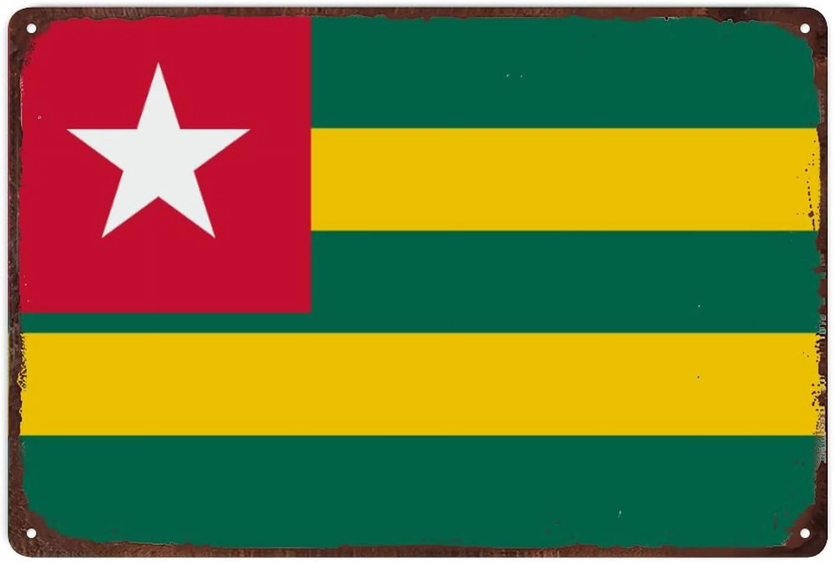 Retro Togo Metal Sign, Togo Flag Tin Sign Indoor Or Outdoor, Man Cave ...