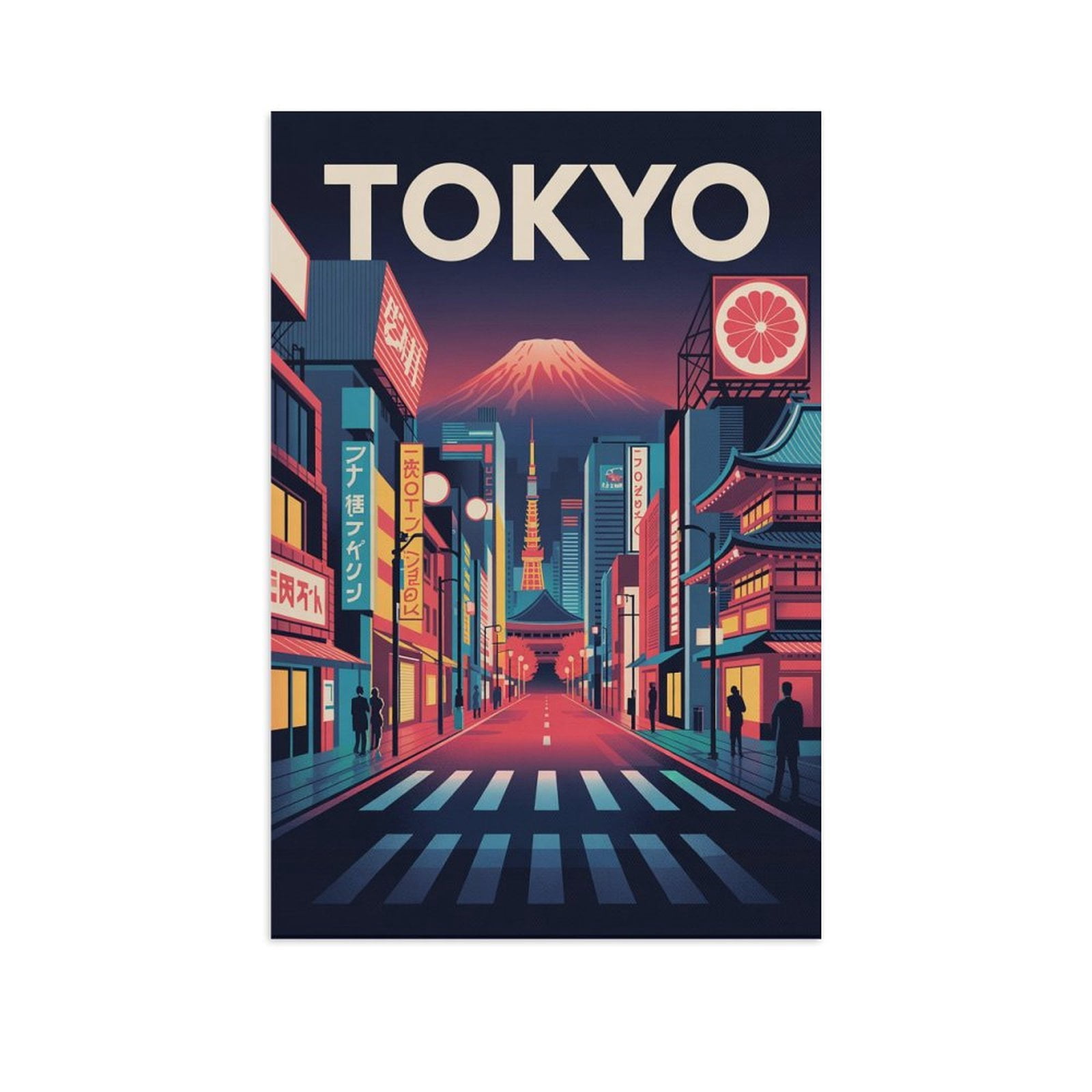 Retro Tokyo City Poster Vintage Japanese City Tourism Art for Walls ...