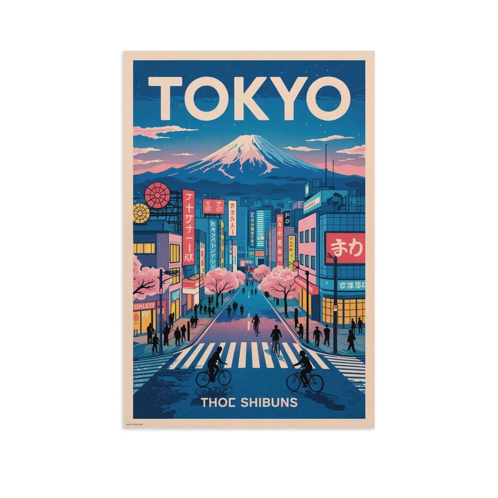 Retro Tokyo Travel Poster Classic Japan City Tourism Wall Art Print ...