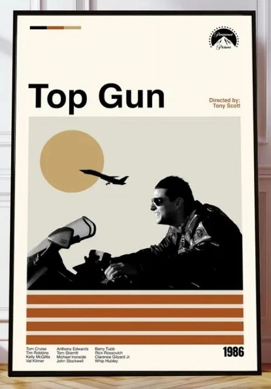 Retro Top Gun Movie Poster, Tom Cruise Poster, Mid Century Modern Art ...
