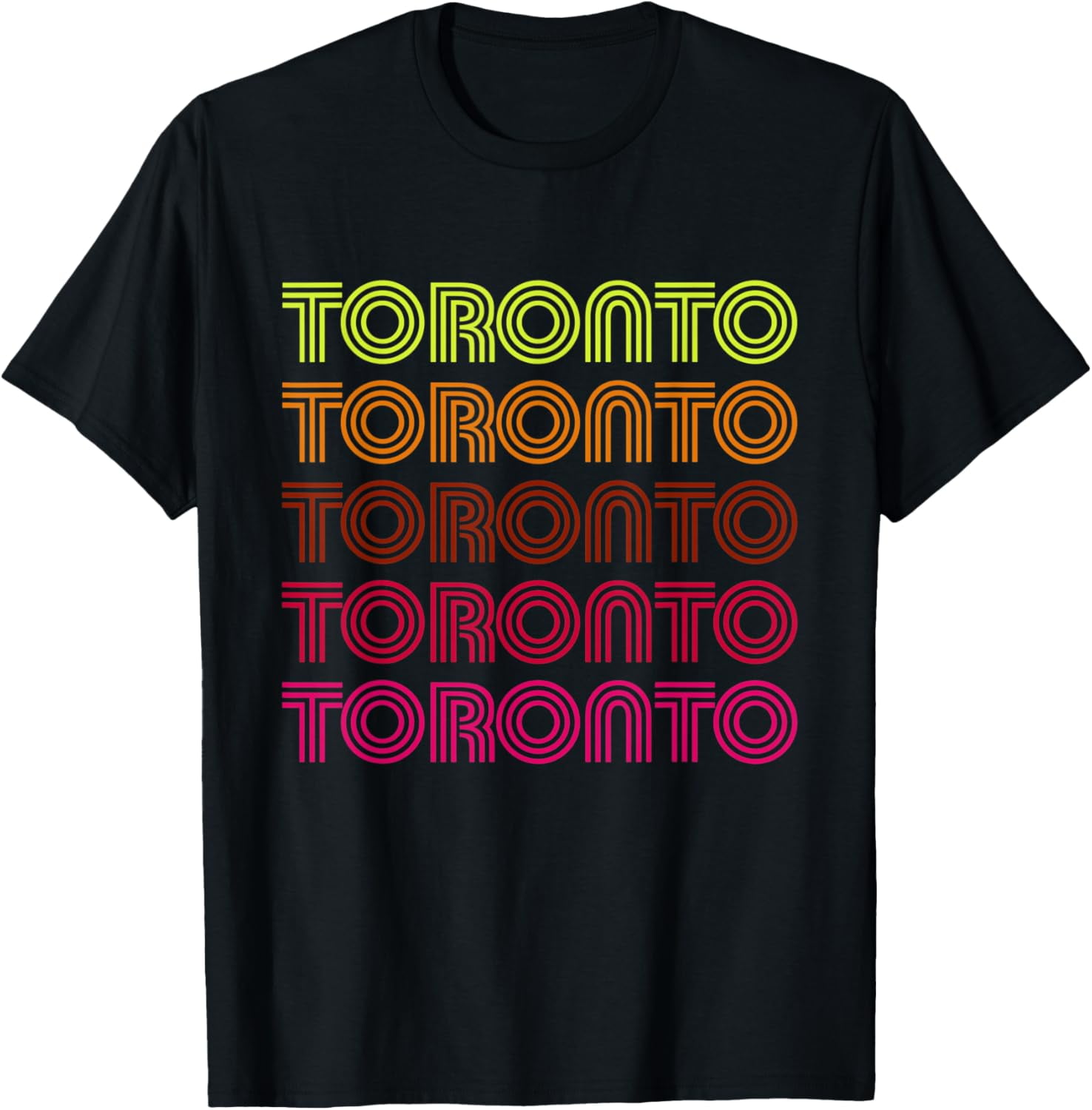 Retro Toronto Canada Inline Font Disco Design Vintage T-Shirt men and ...