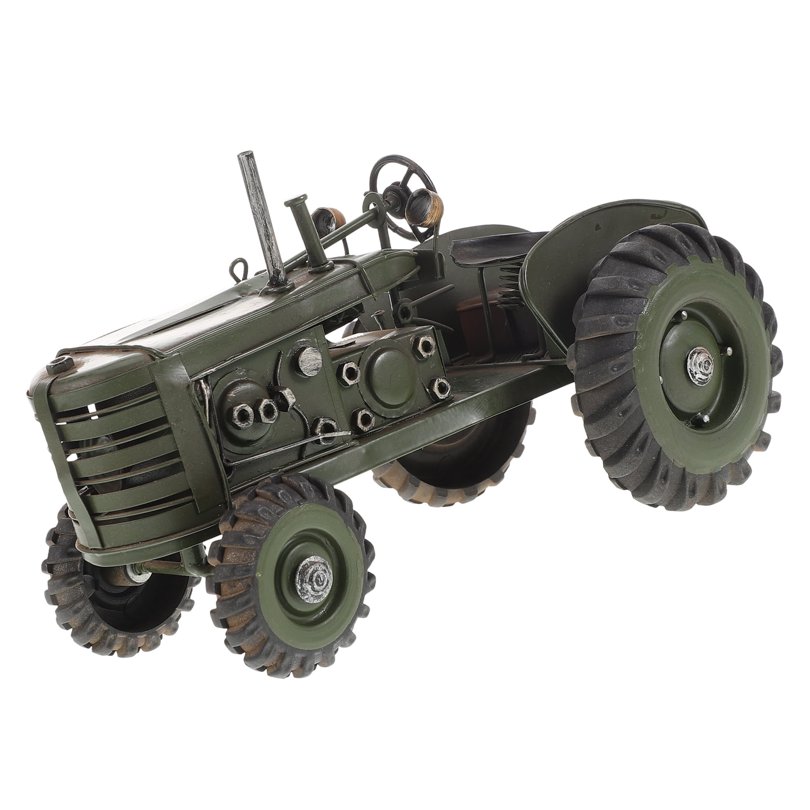 Retro Tractor Desktop Tractor Model Ornament Engineering Truck Toy Kids ...